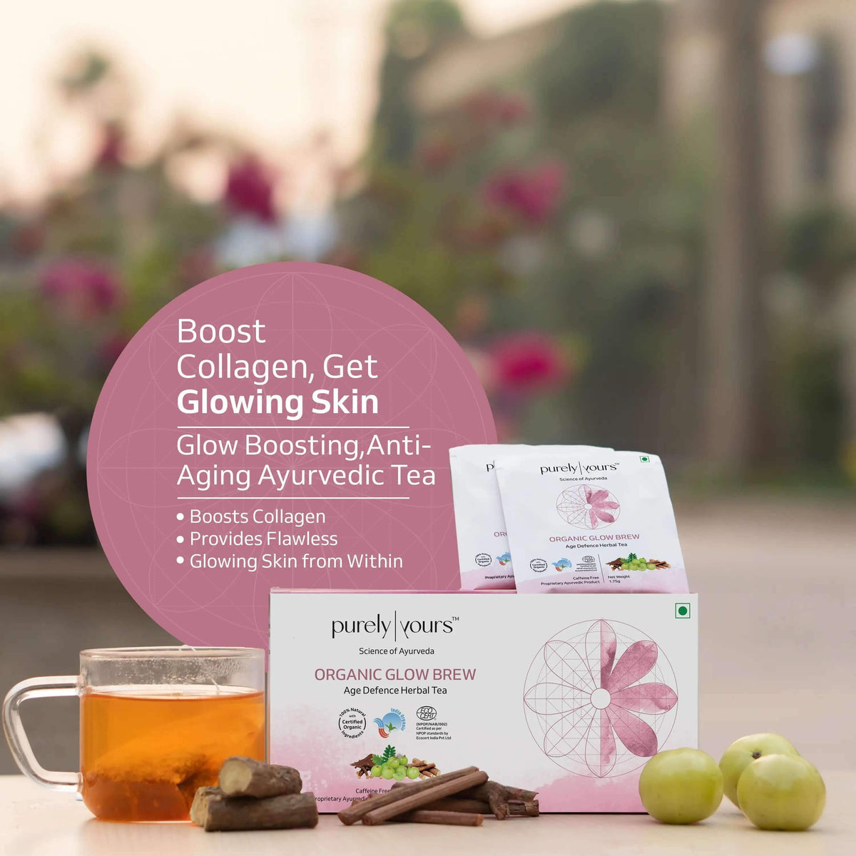 Organic Glow Brew | skin glow and brightening tea – purelyyours.com