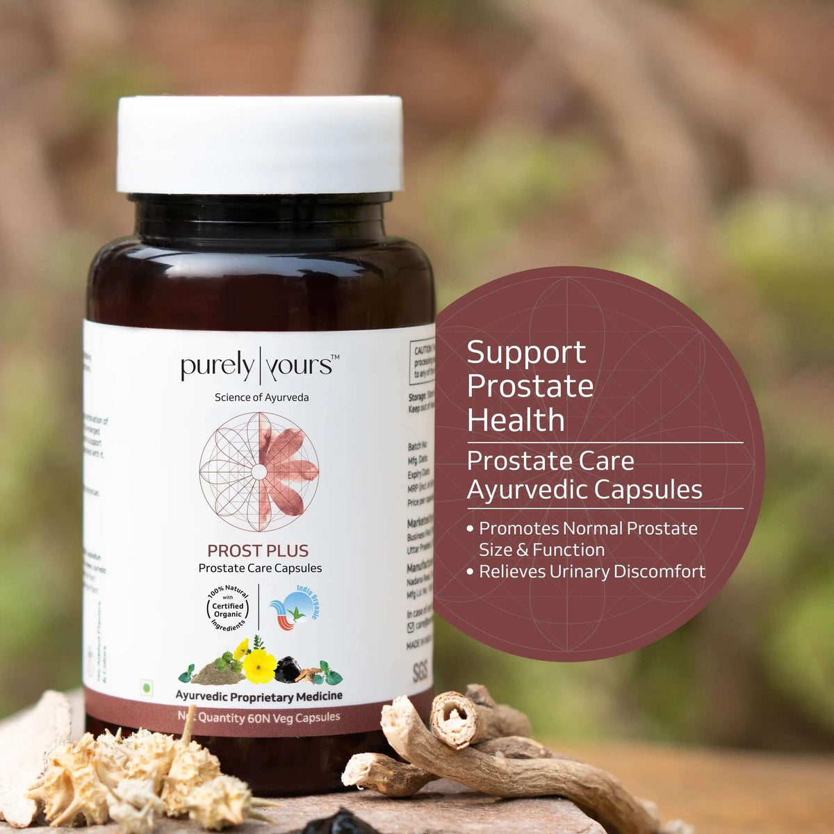 Ayurvedic Capsules for Enlarged Prostate Relief | 60 Veg Capsules ...